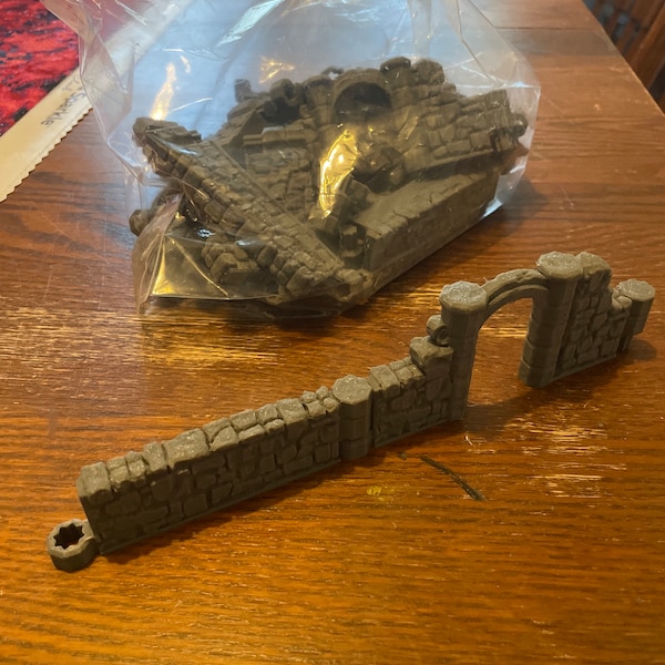 Dungeon Sticks Ruined Stone Wall Painted Set 30pc Tabletop Terrain ...