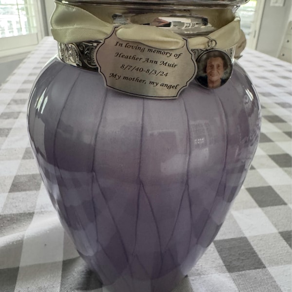Personalized Urn Name Plate, Photo Urn Engraved Plaque, Custom Memorial ...