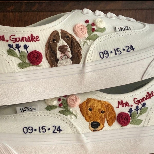 Made to Order Custom Hand Embroidered Pet Portrait Dog/cat Portrait ...