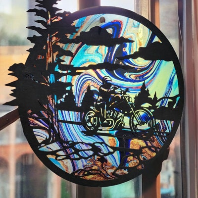 Motorcycle Scene SVG, Motor Bike Cut File Laser, Dxf for Plasma ...