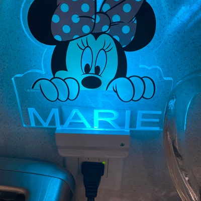Minnie Mouse Night Light Multi Color Personalized LED Wall - Etsy
