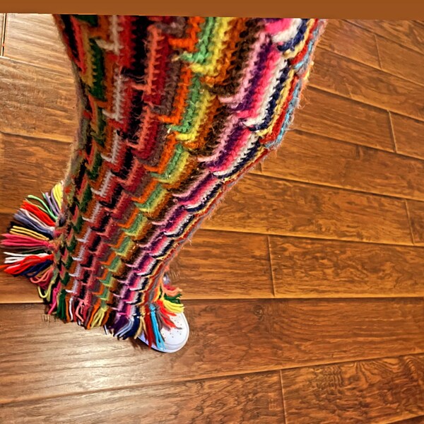 Crochet Chaps Orange Yellow Tons of Side Fringe L - Etsy