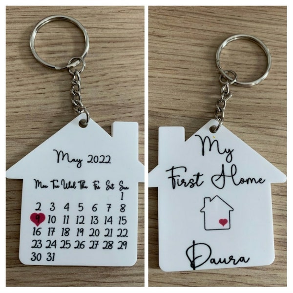 New Home Keyring, New Home Gift, Personalised Keyrings, Housewarming ...