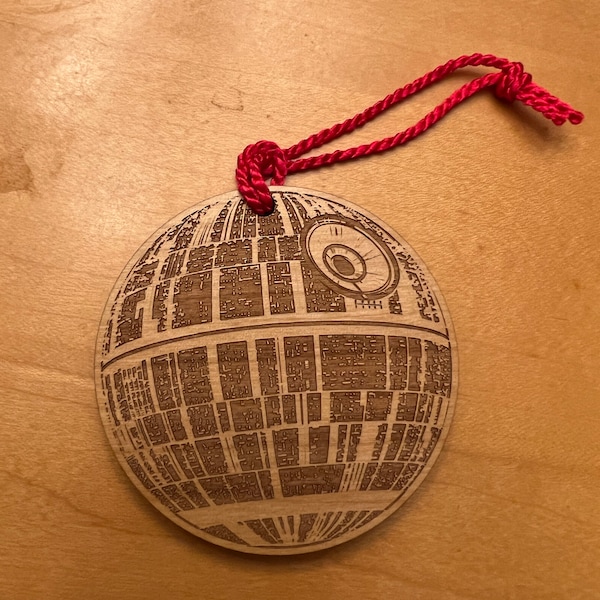 Star Wars Death Star Christmas Ornament – Laser Engraved Wood - Etsy