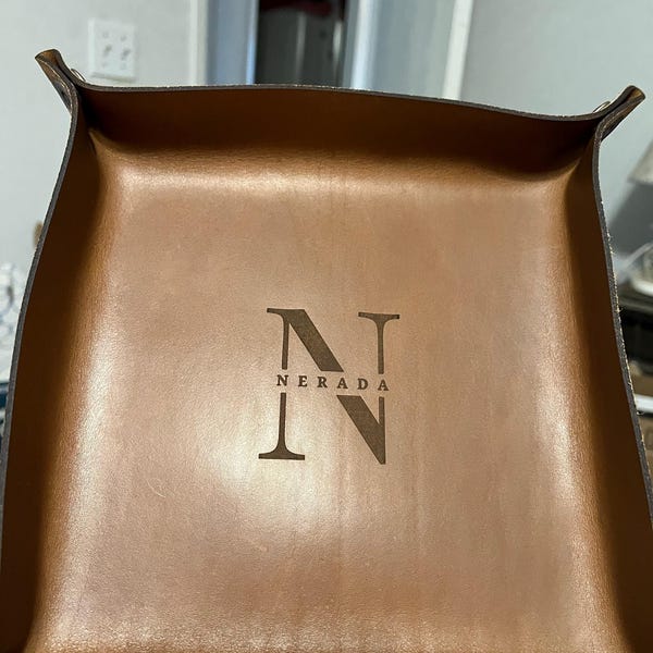 Monogrammed Catch All Tray Brown | Handmade Real Leather Personalized ...