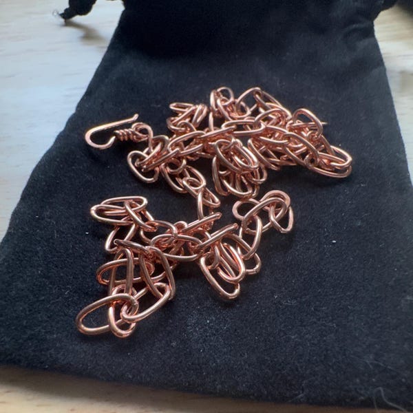 Real Solid Textured Copper Chain With Handmade Copper Clasp - Etsy