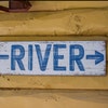 River Arrow Wooden Canvas Mounted Sign Wood Wooden Print Decor Wall ...