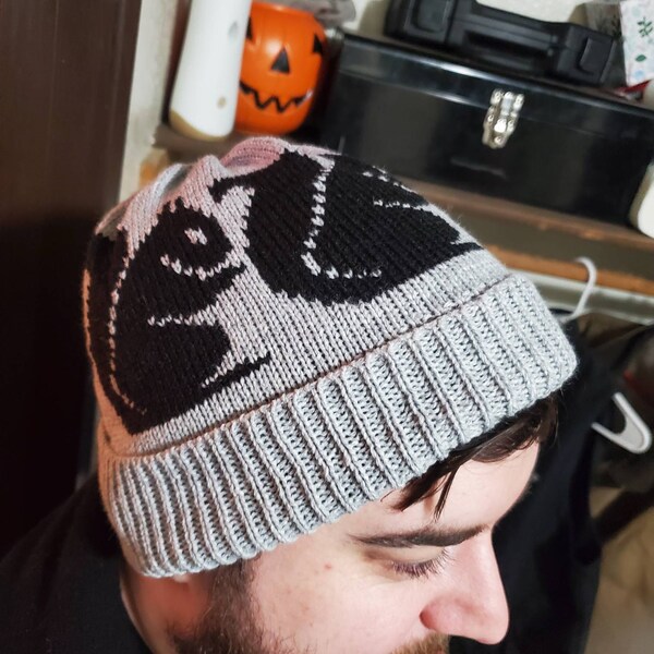 Black Gothic Crows Ravens Corvids on Beige Beanie Hat - With or Without ...