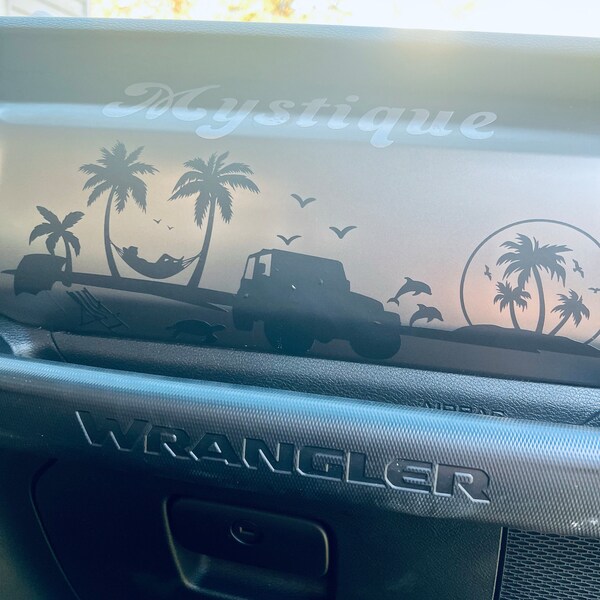 Custom Beach Wrangler/gladiator Dashboard Glove Box Vinyl Decal Sticker ...