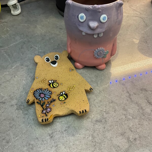 Ships Now Suzi the Cat Bud Vase, Cup, or Planter / Black Cat Ceramic ...