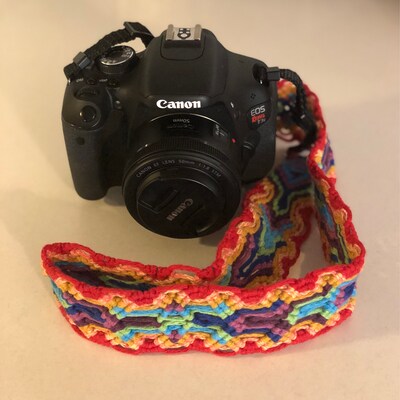 Personalized Macrame Strap Woven off White Cotton Camera Strap ...