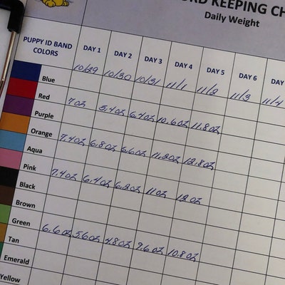 Puppy Charts for Keeping Records on New Puppy Litters - Etsy