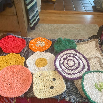 Crochet Pattern Sandwich Coaster Set Crochet Lettuce, Fried Egg ...