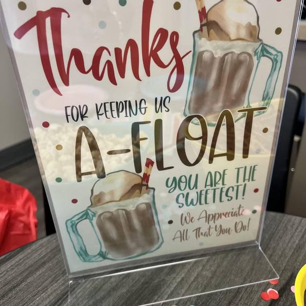 Root Beer Float Appreciation Sign: Teacher/staff Printable (instant ...