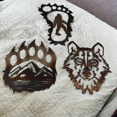 Metal Grizzly Bear Face Wall Art - Etsy