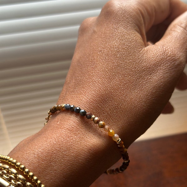 Andalusite Bracelet, RARE Gemstone, Gold Filled Jewelry, Dainty ...