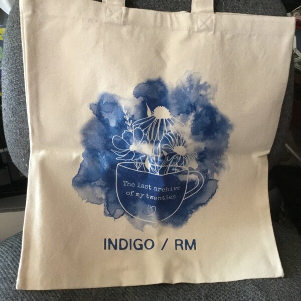 Indigo RM Tote Bag, Namjoon Tote Bag, Gift for Bts Fan, Bts Merch, Kim ...
