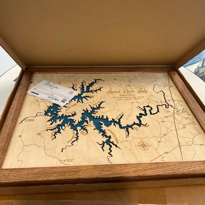 Digital File DXF, AI, SVG Custom Map Wood Bathymetric Map , Custom Wood ...