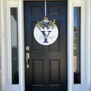 Monogram Front Door Sign Welcome Door Decor Front Door - Etsy