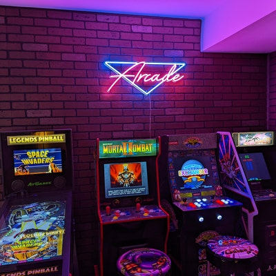 Retro Arcade Neon Sign Your Arcade / Man-cave LED Sign / Vice Colors ...