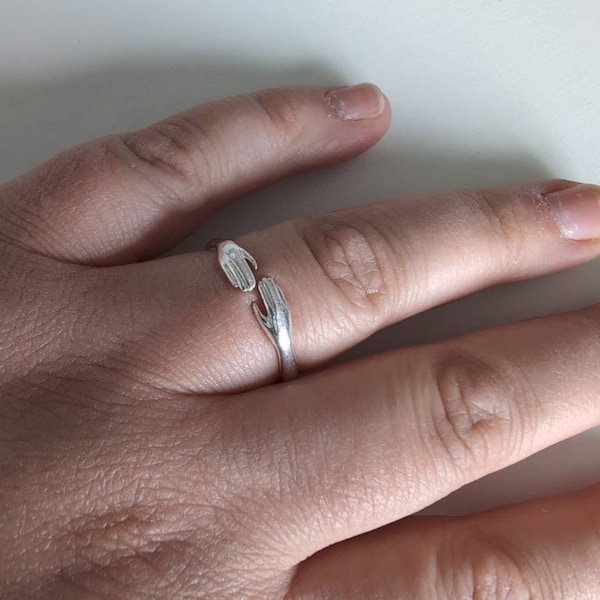 925 Sterling Silver Embrace Ring, Sterling Silver, Open Ring, Gift Idea ...