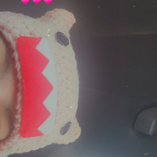 Domo Inspired Crochet Ushanka Trapper Cat Ear Beanie Hat With Ear Flaps ...