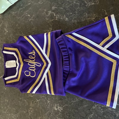 Purple & Gold Cheer Uniform, Customized Cheerleading Uniform, Girls ...
