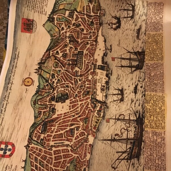 Old Map of Lisbon 1598 Lisboa Portugal Vintage Map | Wall Map Print - Etsy
