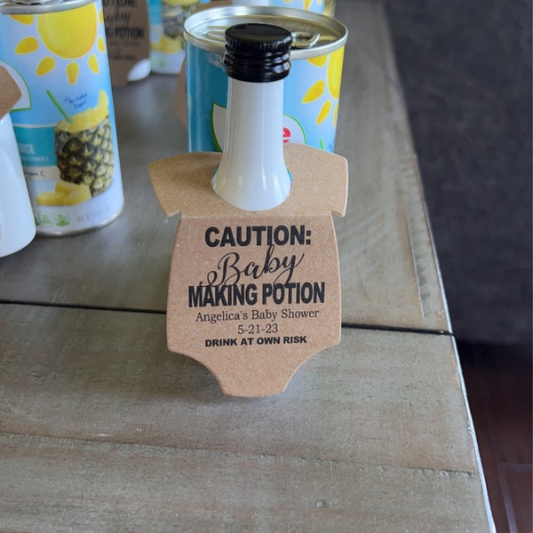 Caution Baby Making Potion (my Large Onesie Shape Tag) 2 1/2" X 3 1/2 ...
