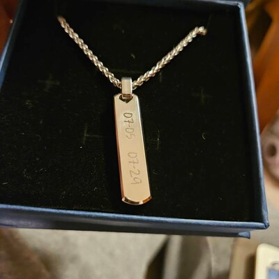 Engraved Necklace for Men, Personalized Engraved Necklace, Customized ...