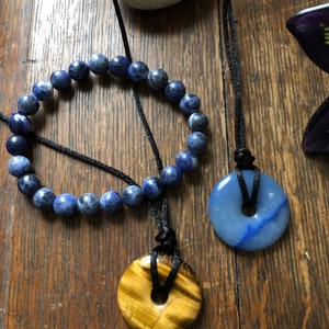 Gemstone Donut Pendant Necklace - Etsy