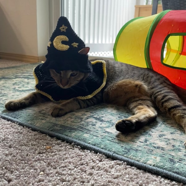 Wizard Pet Costume, Wizard Costume for Cat, Halloween Cat Hat, Wizard ...