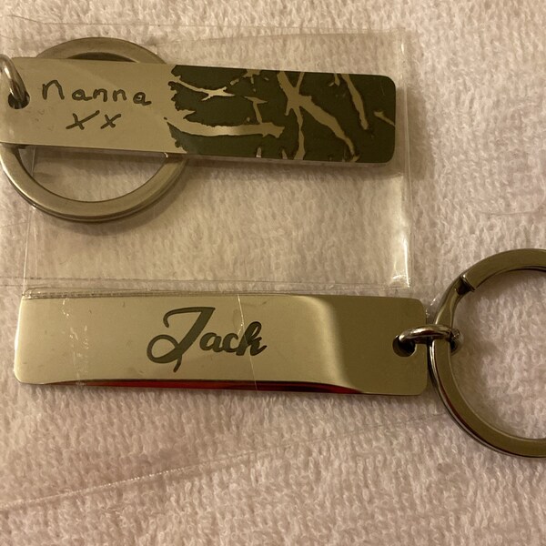 Personalised Fingerprint Slim Bar Keychain | Thumbprint | Actual ...