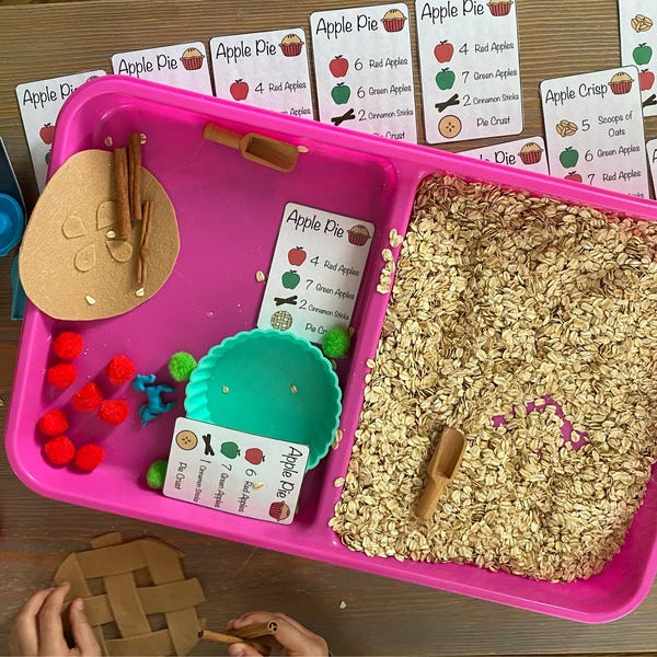 Fall Harvest Sensory Bin: Preschool Counting Game With Leaves ...