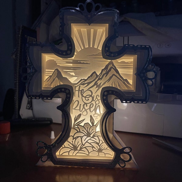 Cross Shadow Box Svg, Easter Shadow Box Svg, Resurrection Shadow Box ...