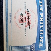 Official White / Black Privilege ID Card Thick Plastic Card Full ...