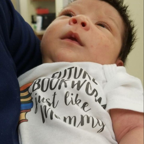 Future Bookworm Like Mommy Onesie®. My Mom Loves Reading. Book Nerd ...