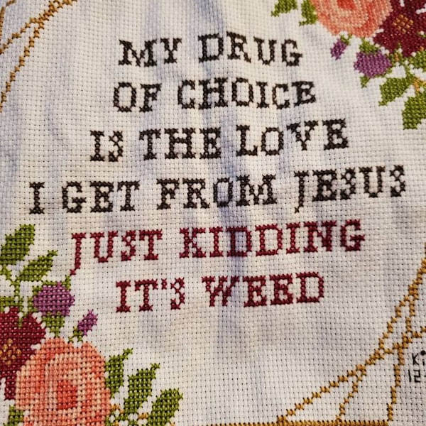 It's Weed Cross Stitch Pattern. Funny Cross Stitch. Modern Snarky Cross ...