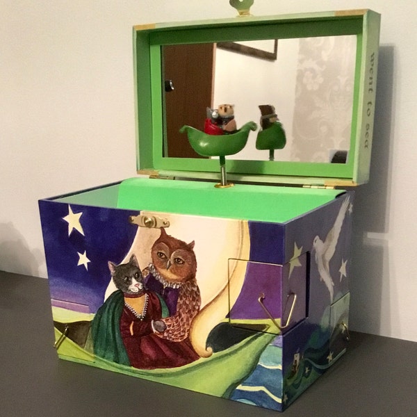 A Thousand Years Music Box, Solid Oak Dancing Couple Music Box ...