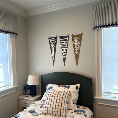 Large Single Word Custom Suede and Leather Pennant Flag Banner ...