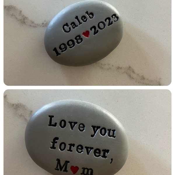 Personalized Clay Stone 1-1/2 Inch One Word, Earthy, Bold Tones, Small ...
