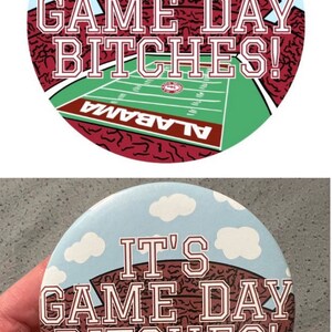 Custom 3 Inch Girly Game Day Button, Gameday Pins, Football, Tailgate ...