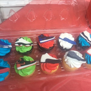 12 Michael Jordan Edible Cupcake Toppers Fondant Gumpaste Sneaker - Etsy