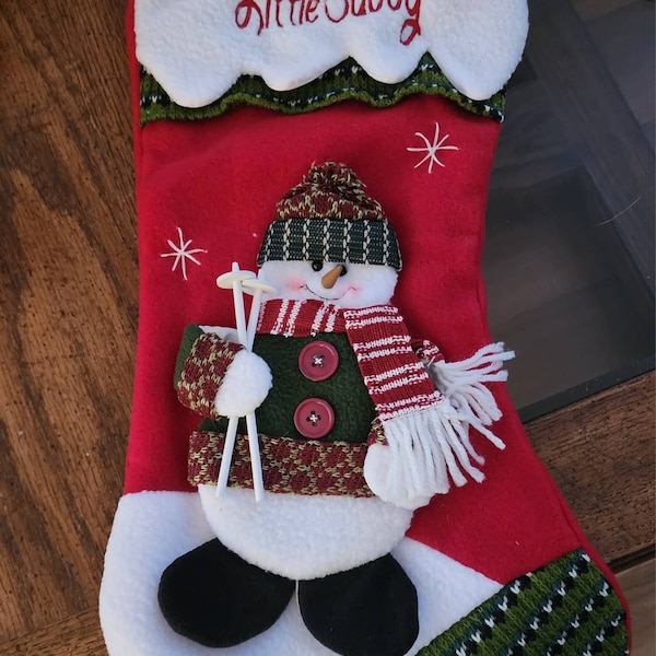 Personalized Snow Cap Christmas Stockings - 3-D Plush Character ...