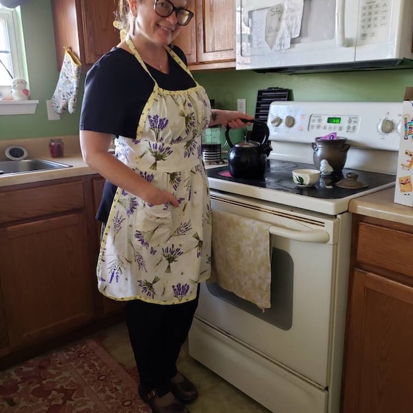 Cute Half Apron Made From Dotty Green and White Fabric - Etsy