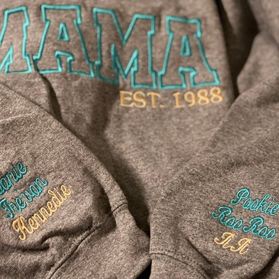 Floral Embroidered Fall Sweatshirt Custom Autumn Crewneck W - Etsy