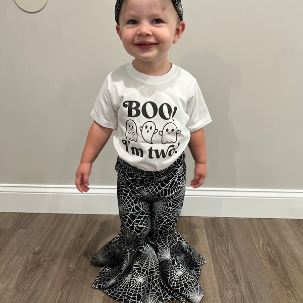 Boo I'm Two Birthday Shirt: Halloween 2nd Birthday Outfit - Etsy
