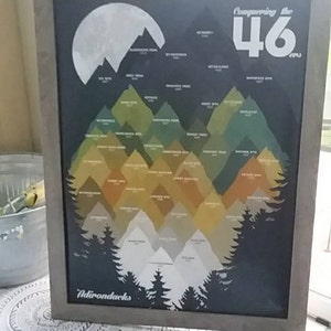Conquering the 46 ADK 46ers Print Adirondacks NY - Etsy