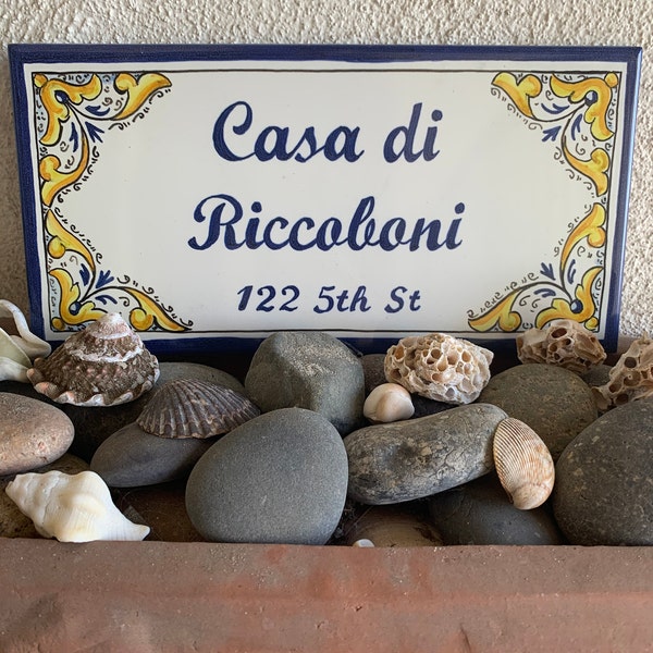 Green Italian House Number Tile, Signs for Home, Personalized Tile ...