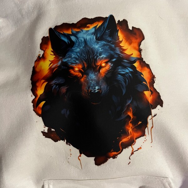 Fire Wolf Art T-shirt Design PNG and JPEG Digital Download for ...